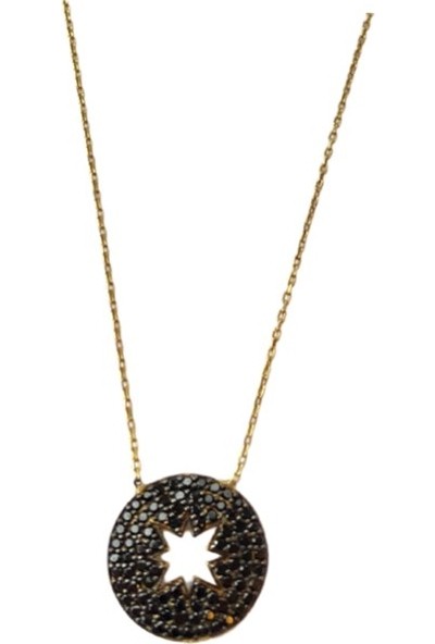 Joia Bella Siyah Taşlı Kutup Yıldızı Kolye
