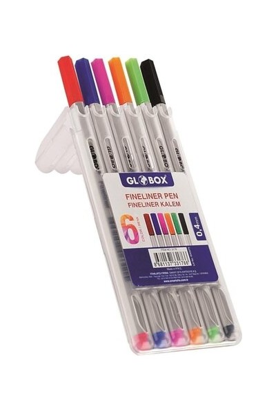 Globox Fineliner Ince Uçlu Keçeli Kalem 0.4mm 6 Renk Globox Fineliner Ince Uçlu Keçeli Kalem 0.4mm 6 Renk