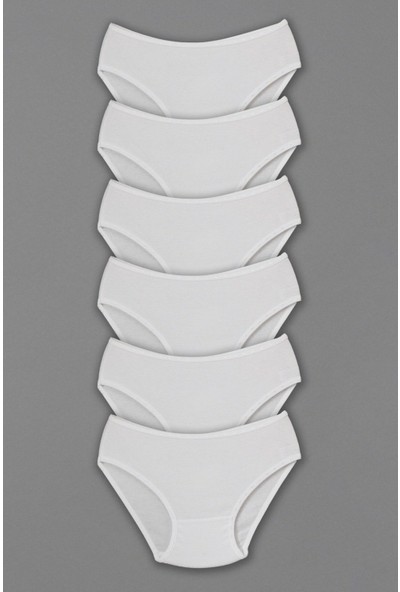 Arma Yıldız Kız Çocuk Beyaz Pamuklu Külot 6'lı Paket