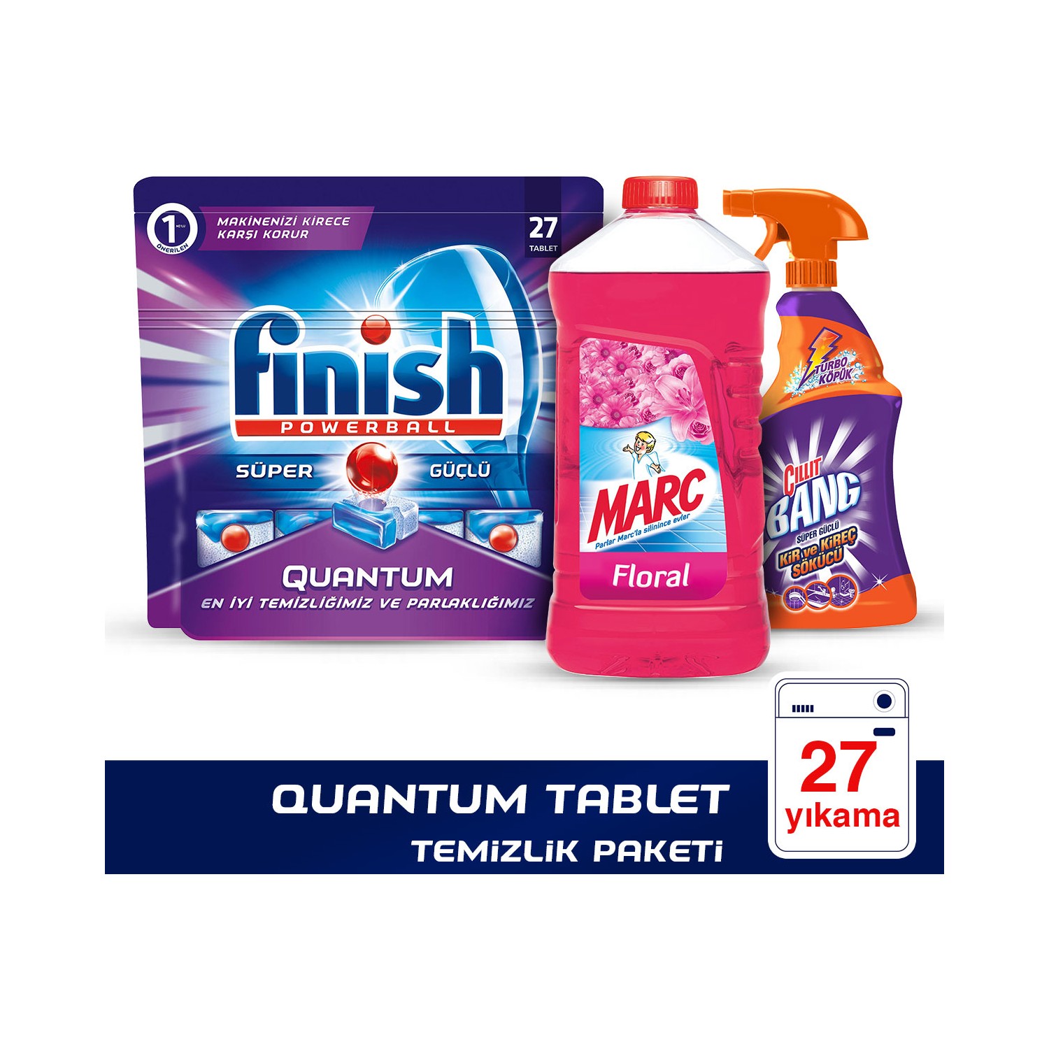 Finish Quantum 27 Tablet Bulaşık Makinesi Deterjanı+Cillit Fiyatı
