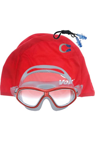 Voit Grand Yüzücü Gözlüğü_Kırmızı+Voit Bone Kırmızı