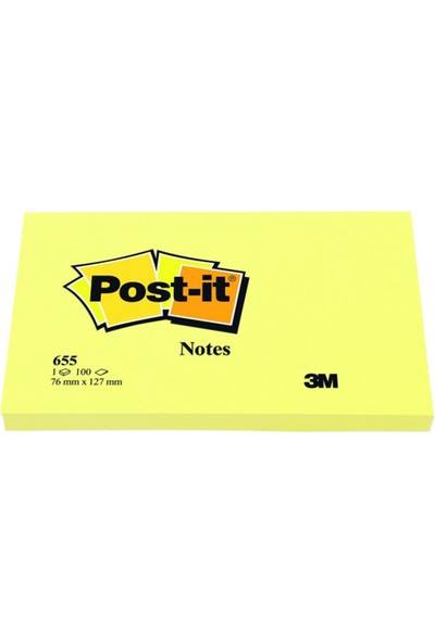 Post-It Yapışkanlı Not K. Sarı 76X127Mm 655 Post-It Yapışkanlı Not K. Sarı 76X127Mm 655