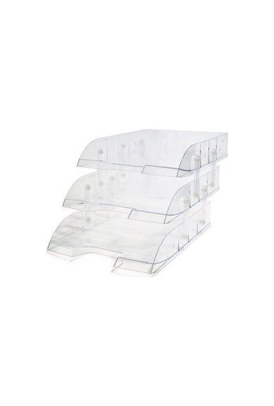 Mas Evrak Rafı Mafsallı 3 Lü Şeffaf 829