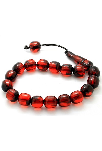 Rd Ekoavm 17'Lik İri Taneli Efe Tesbih Pala Tesbihi - Kırmızı - Siyah