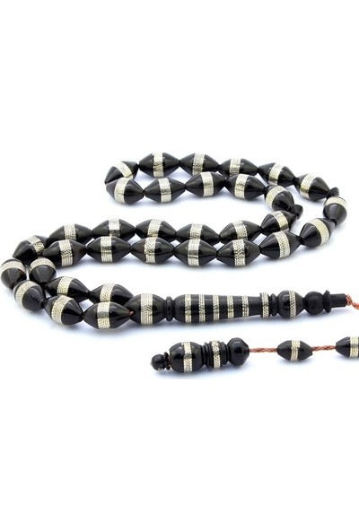 Rd Ekoavm Sarmal İşlemeli Kuka Tesbih Gümüş Renk Arpa Kesim