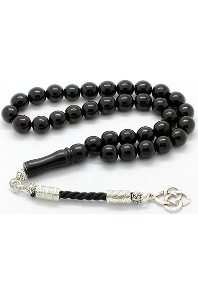 Rd Ekoavm Siyah Kazaz Püsküllü Oltu Taşı Küre Kesim Tesbih