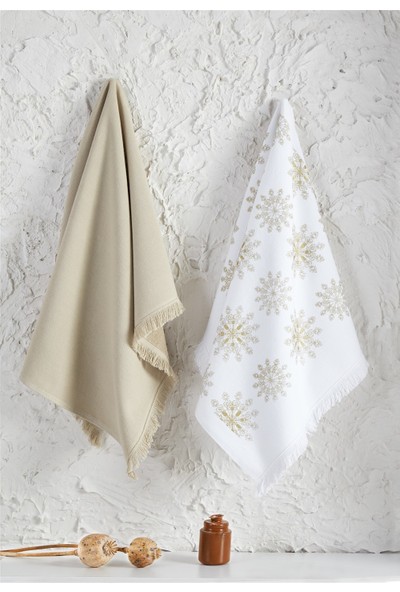 Ecocotton Organik Pamuk 45X65Cm Çay Havlusu - Snowy Gold