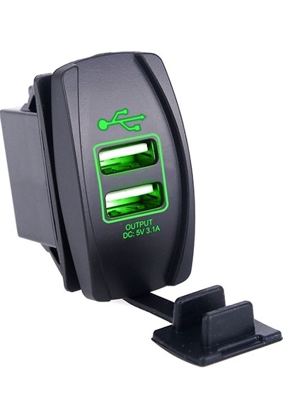 Autoline Oto Usb Şarj Soketi 5V 2.1A / 1A Yeşil Işık