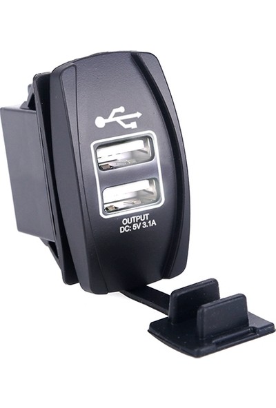 Autoline Oto Usb Şarj Soketi 5V 2.1A / 1A Beyaz Işık