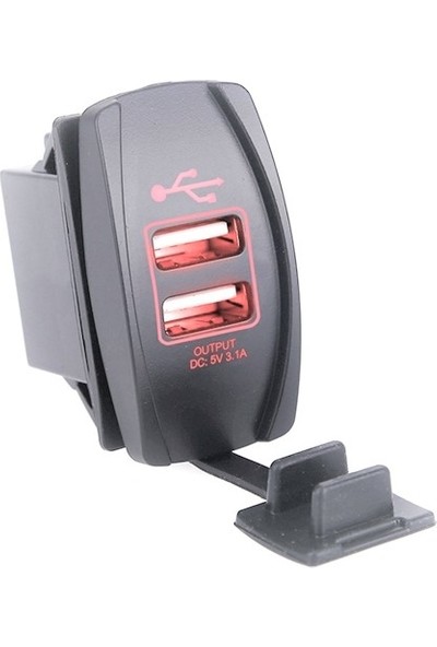 Autoline Oto Usb Şarj Soketi 5V 2.1A / 1A Turuncu Işık