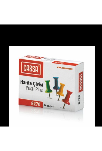 Cassa 8270 Harita Çivisi Renkli 5 Kutu 100 Adet Cassa 8270 Harita Çivisi Renkli 5 Kutu 100 Adet