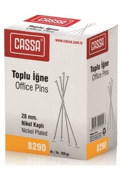 Cassa 8290 Toplu İğne 28Mm 250Gr Cassa 8290 Toplu İğne 28Mm 250Gr