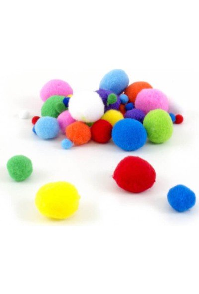 Lino RBZ-2006 Renkli Ponpon Karışık Ölçü 40'lı Lino RBZ-2006 Renkli Ponpon Karışık Ölçü 40'lı