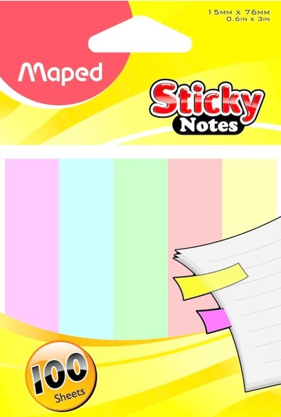 Maped 15x76 mm Yapışkanlı Not Kağıdı 100 Sayfa Maped 15x76 mm Yapışkanlı Not Kağıdı 100 Sayfa