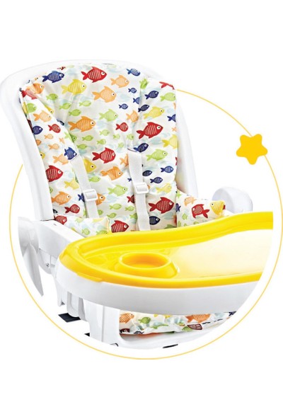Babyjem Balık Desenli Mama Sandalyesi Minderi Babyjem Balık Desenli Mama Sandalyesi Minderi