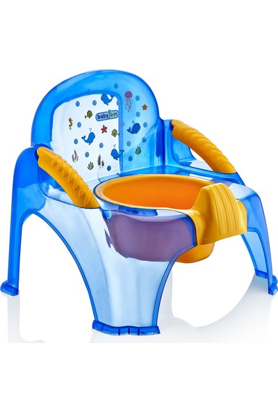 Babyjem Desenli Şeffaf Afacan Lazımlık Mavi