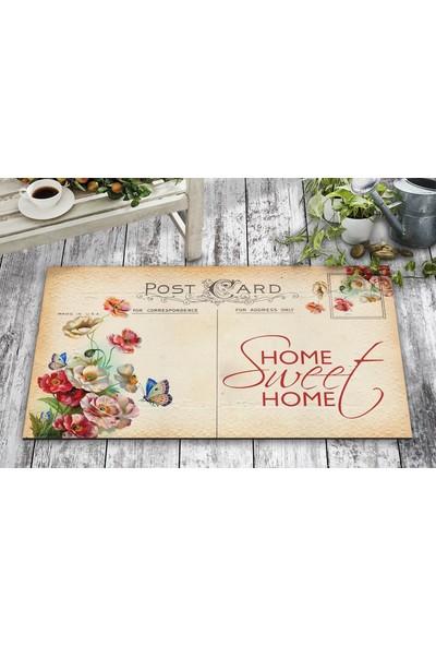 Olunca Olunca Sweet Home Post Card Tasarım Kapı Önü ve Ev İçi Paspas 45x75 cm Olunca Olunca Sweet Home Post Card Tasarım Kapı Önü ve Ev İçi Paspas 45x75 cm