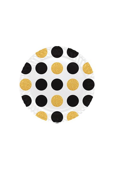 Roll-Up Siyah Altın Puantiyeli Karton Tabak 23cm 8li Roll-Up Siyah Altın Puantiyeli Karton Tabak 23cm 8li