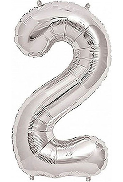 2 Rakam Gümüş Folyo Balon 40cm