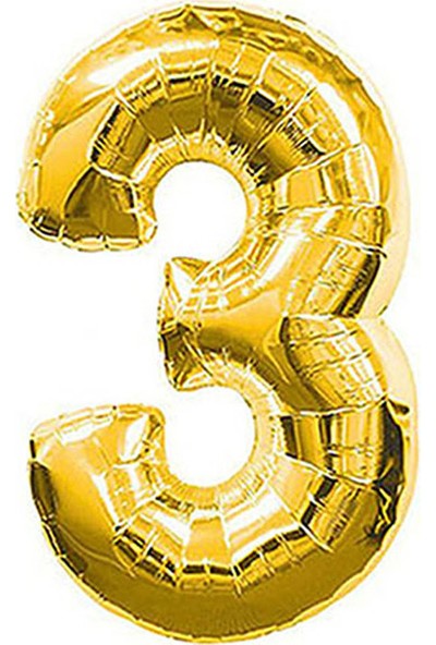3 Rakam Altın Folyo Balon 40cm 3 Rakam Altın Folyo Balon 40cm