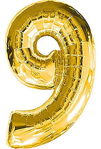 9 Rakam Altın Folyo Balon 40cm 9 Rakam Altın Folyo Balon 40cm