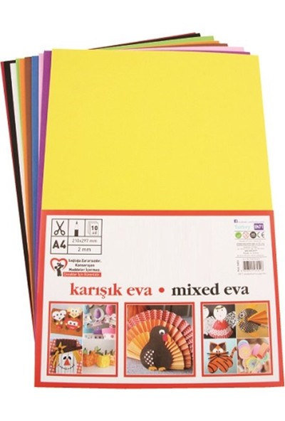 Eva 20x30 cm 2 mm 10 Renk Karışık