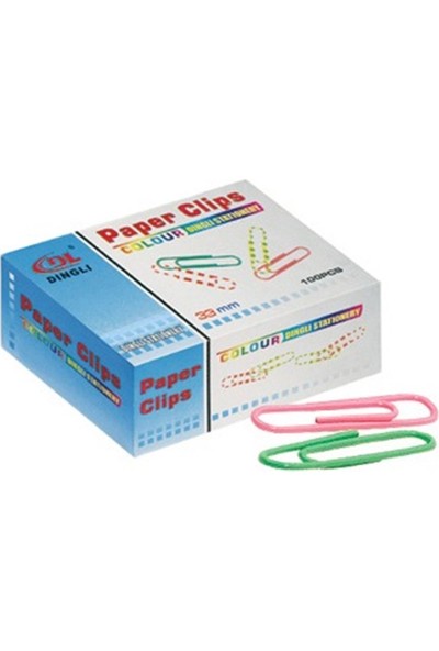 Linea Dingli Renkli Ataş PVC Kaplı 33 mm 100 lü Paket Linea Dingli Renkli Ataş PVC Kaplı 33 mm 100 lü Paket