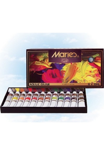 Maries Akrilik Boya Seti 12 Renk x 12 ml 812B Maries Akrilik Boya Seti 12 Renk x 12 ml 812B