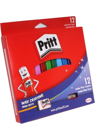 Pritt Mum Boya Jumbo Üçgen Silinebilir 12 Renk