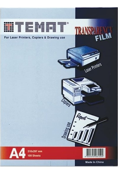Temat Fotokopi Asetati A4 100 Micron 100 lü Paket