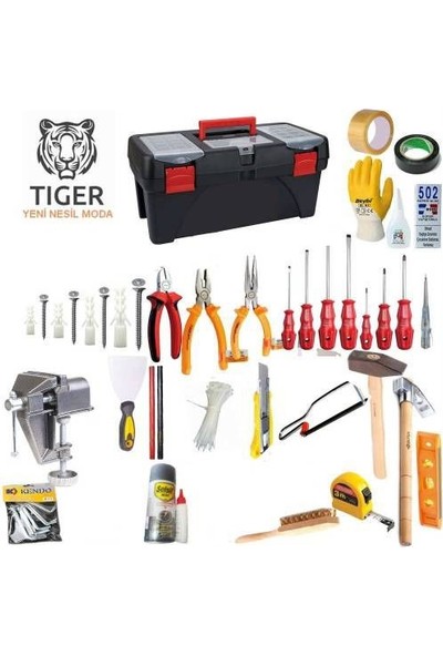 XoloTıger 190 Parça Lüks Hırdavat Tamir Alet Edavat Seti Çekiç Pense Eldiven Yapıştırıcı Su Terazisi XoloTıger 190 Parça Lüks Hırdavat Tamir Alet Edavat Seti Çekiç Pense Eldiven Yapıştırıcı Su Terazisi