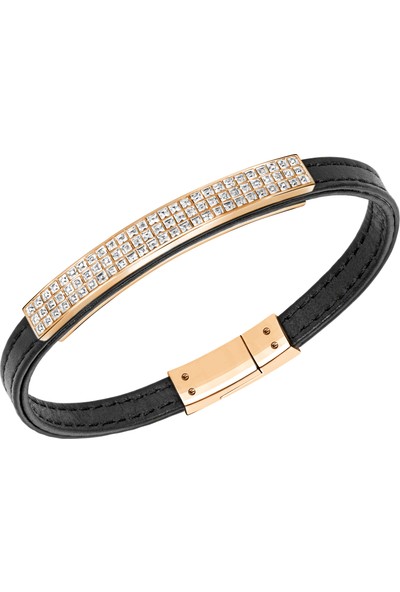 Swarovski Bilezik Vio Bracelet Leather Thin Rose Size M 5192272