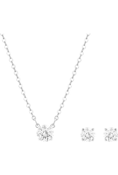 Swarovski Kolye-Küpe Set Attract Round White 5113468 Swarovski Kolye-Küpe Set Attract Round White 5113468