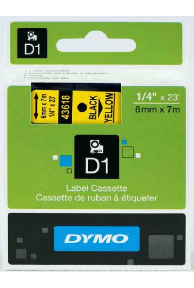Dymo D1 Yedek Şerit 6Mmx7Mt Sarı/Siyah Dymo D1 Yedek Şerit 6Mmx7Mt Sarı/Siyah