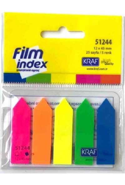 Kraf Film index Ok Şekilli 5 Renk 51244