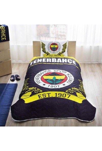 Taç Fenerbahçe FB Logo Tek Kişilik Yatak Örtüsü Seti Taç Fenerbahçe FB Logo Tek Kişilik Yatak Örtüsü Seti