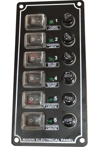 Moon Light MD 1006 D 6'lı Dikey Switch Panel Moon Light MD 1006 D 6'lı Dikey Switch Panel