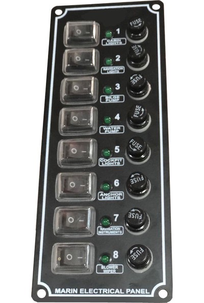 Moon Light MD 1008 D 8'li Dikey Switch Panel Moon Light MD 1008 D 8'li Dikey Switch Panel