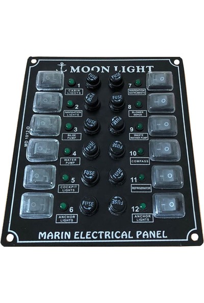 Moon Light MD 1012 D 12'li Dikey Switch Panel Moon Light MD 1012 D 12'li Dikey Switch Panel