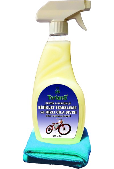 Terlans Bisiklet Hızlı Cila Temizlik ve Boya Koruma Parfümlü 500 ml + Mikrofiber Bez Terlans Bisiklet Hızlı Cila Temizlik ve Boya Koruma Parfümlü 500 ml + Mikrofiber Bez