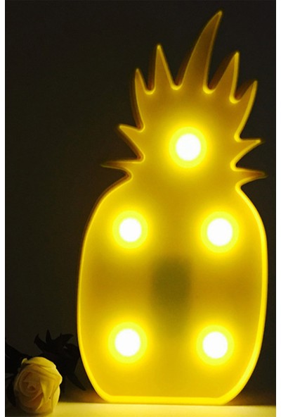 Buffer Ananas Şeklinde Ledli Dekoratif Masa ve Duvar Lambası