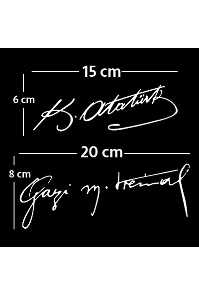 Areksan Atatürk İkili İmza Sticker 20 cm