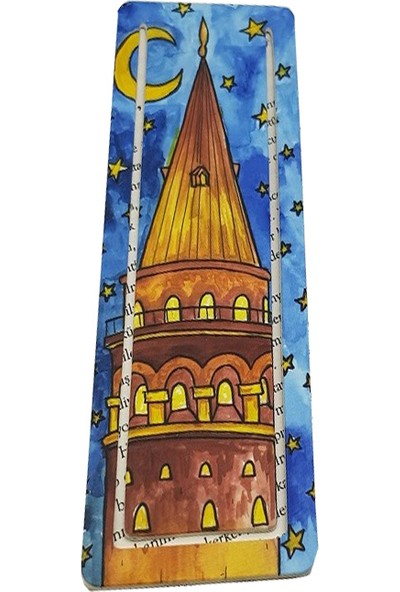İstisna Ataç Kesim Gece ve Galata Kulesi Kitap Ayracı