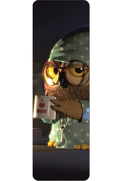 İstisna Düz Kesim Pijamalı Baykuş Kitap Ayracı