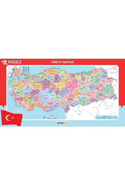 Blue Focus 56x30 cm Büyük Boy Türkiye Haritası Puzzle