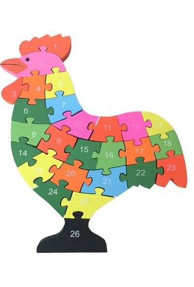 Wooden Toys Ahşap 26 Parça Tavuk Şekilli Puzzle Wooden Toys Ahşap 26 Parça Tavuk Şekilli Puzzle