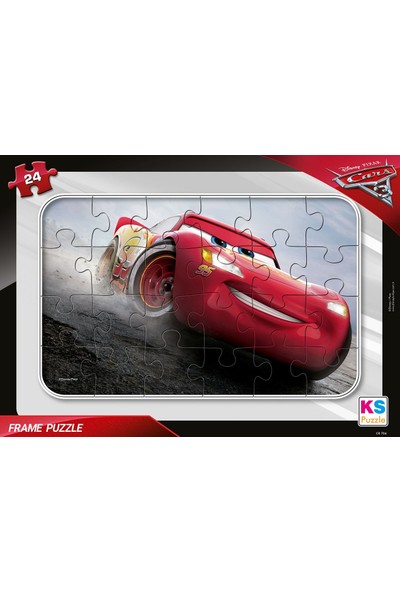 Ks Games Cars 24 Parça Frame Puzzle - Kırmızı - CR704