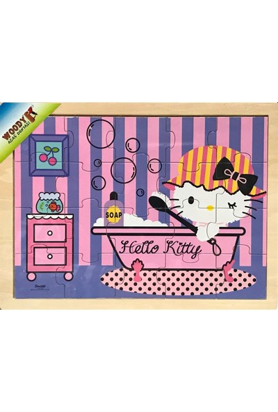 Woody Hello Kitty 20 Parça Ev Aktiviteleri Ahşap Yapboz (Banyo Vakti) Woody Hello Kitty 20 Parça Ev Aktiviteleri Ahşap Yapboz (Banyo Vakti)