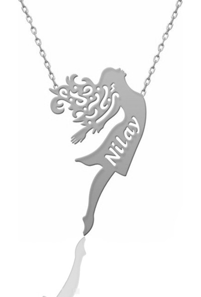 Dzg Silver İsim Yazılan Özgür Kız Kolyesi İsimli Kolye Bayan Gümüş Kolye 556Dn