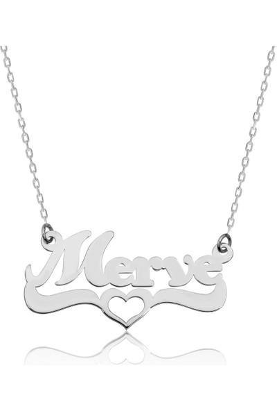 Dzg Silver İsimli Kolye Figürlü Kişiye Özel İsimlik Kolye Bayan Gümüş Kolye 474Dn